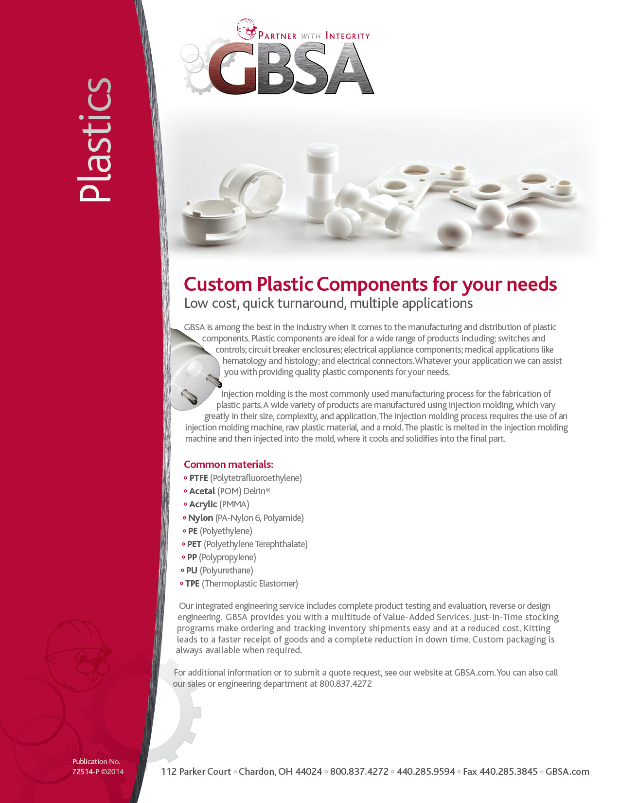 Plastics Brochure Cover - GBSA - Engineers, Manufacturers and ...